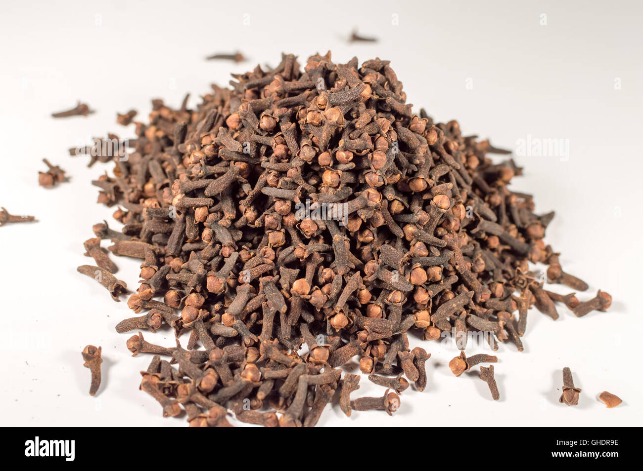 ceylon Cloves closeup on a white background Stock Photo - Alamy
