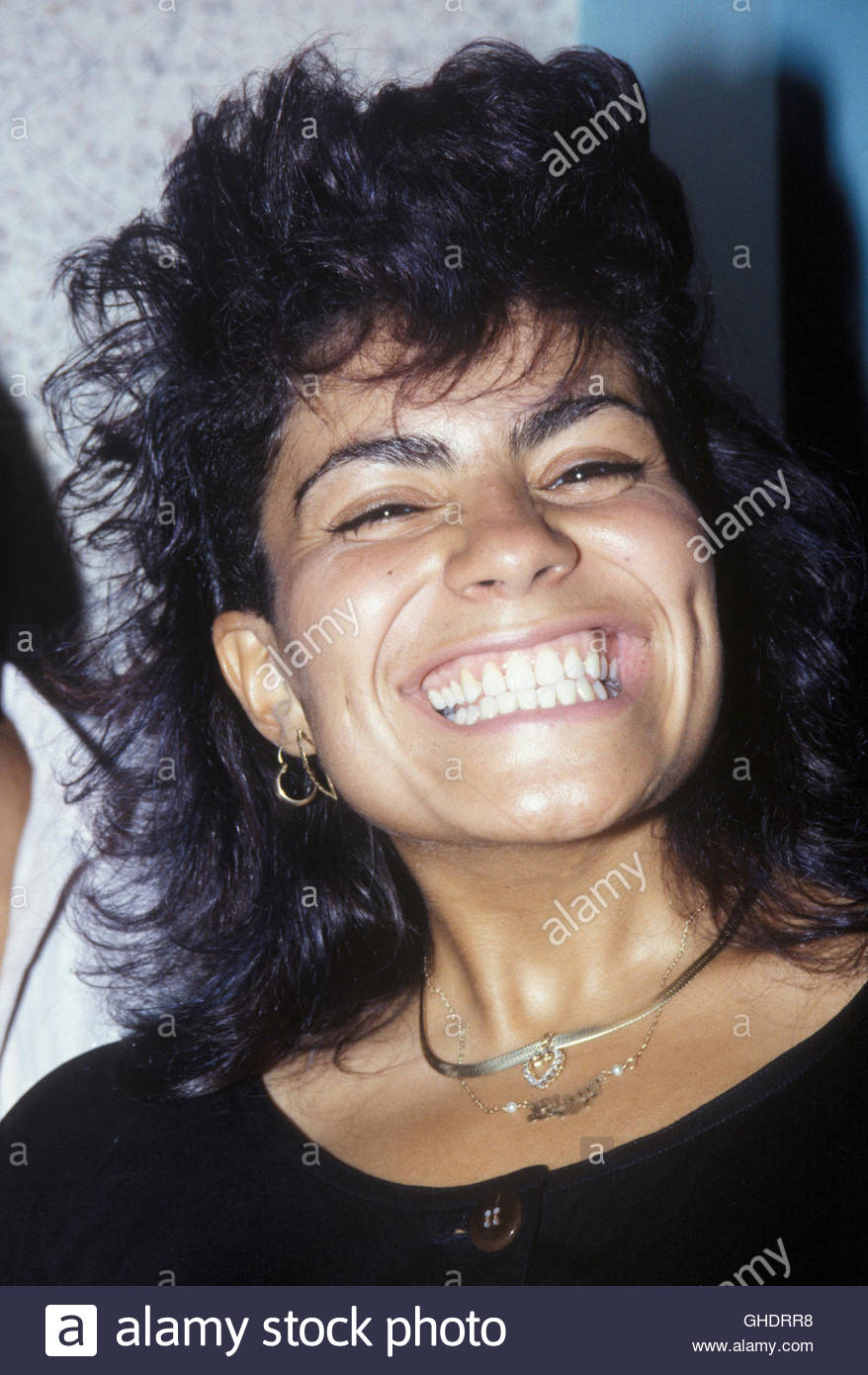 Lisa 'Lisa Lisa' Velez of Lisa Lisa and Cult Jam at a party on Stock ...