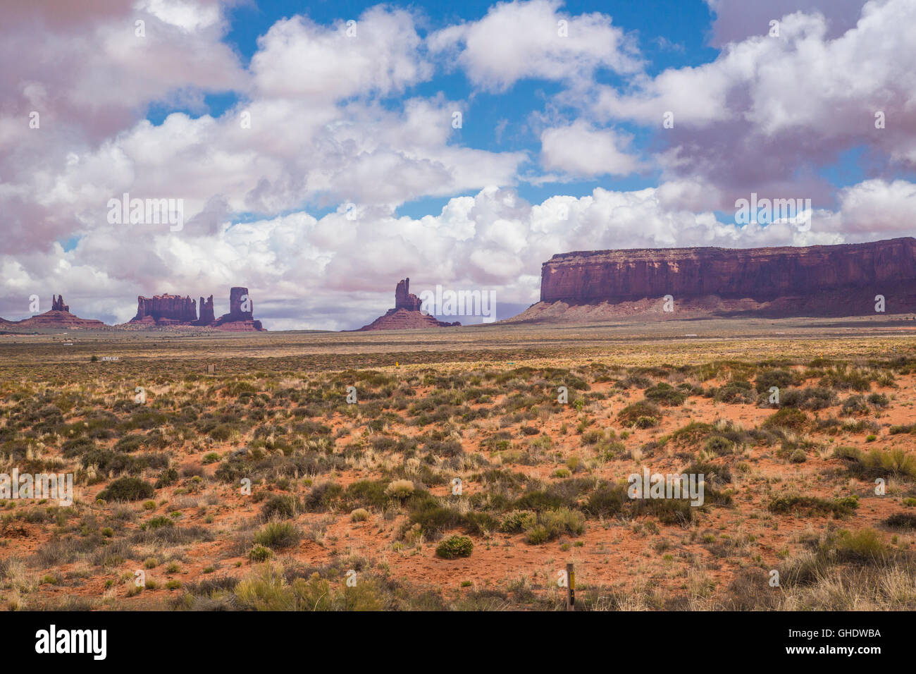 Landscape with Monument Valley buttes on Arizona Utah border USA Stock ...