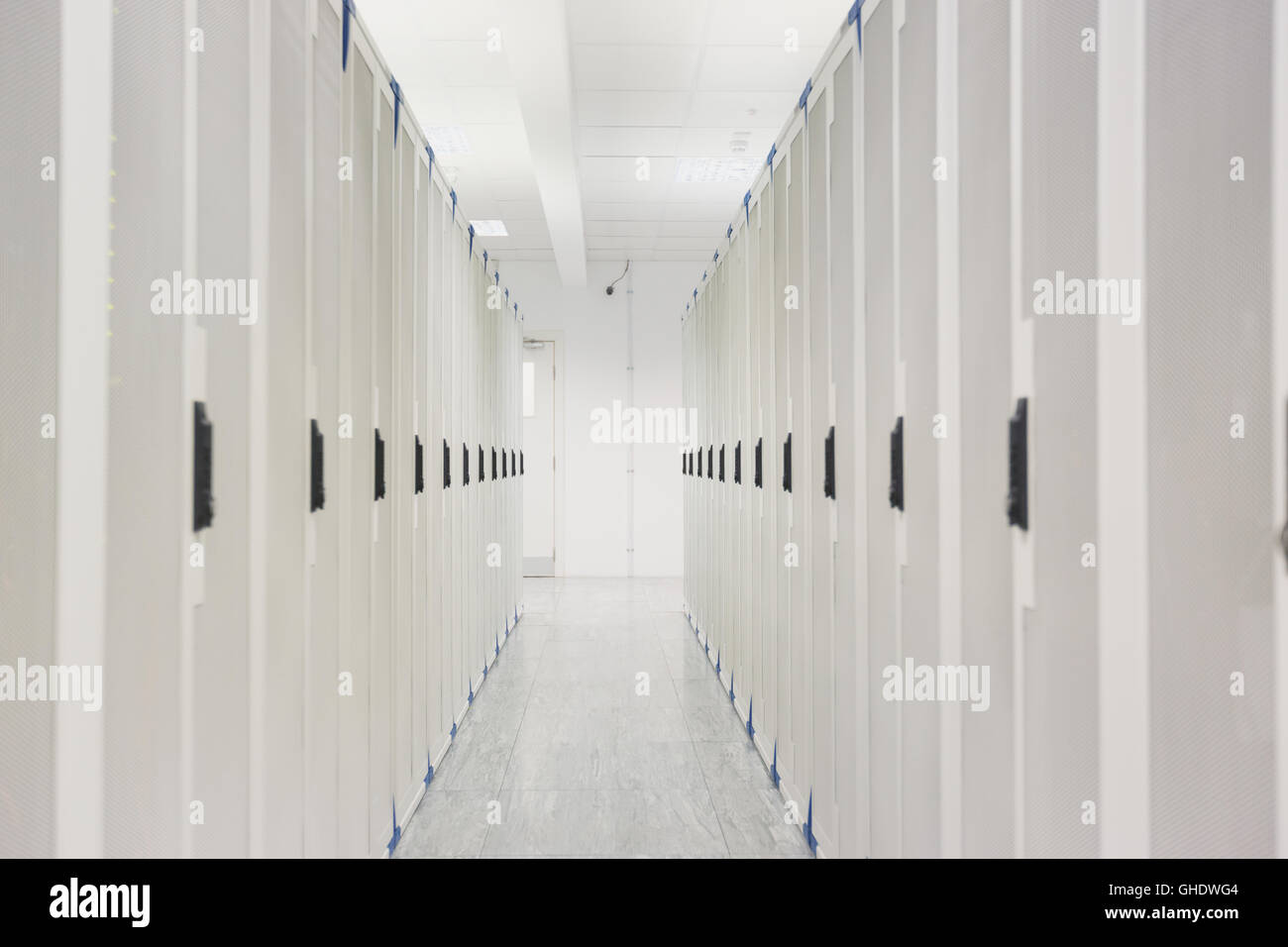 White server room corridor Stock Photo - Alamy