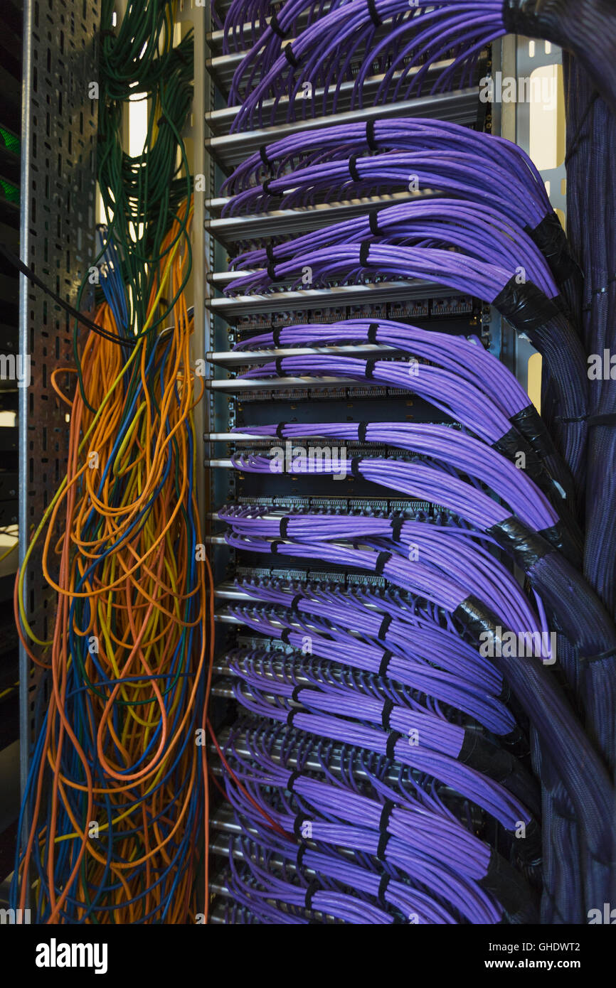 Server room cable wires Stock Photo - Alamy