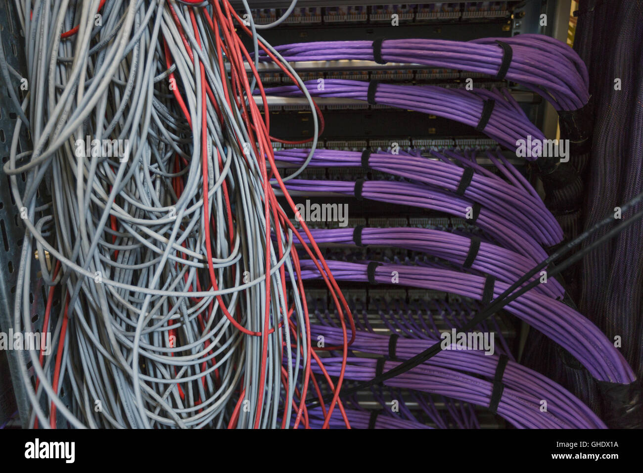 Server room cable wires Stock Photo - Alamy