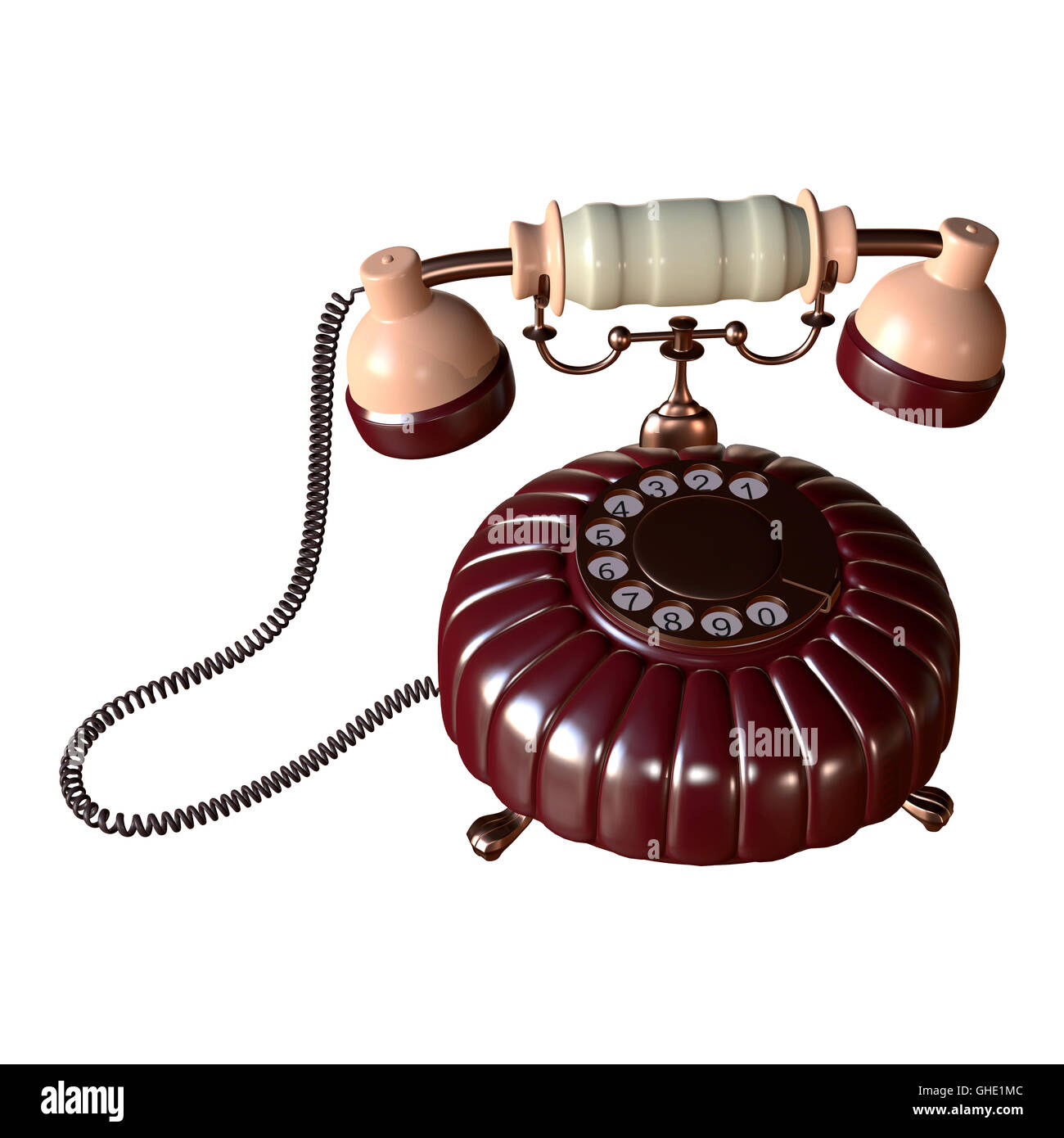 retro style dial vintage phone 3d illustration Stock Photo - Alamy