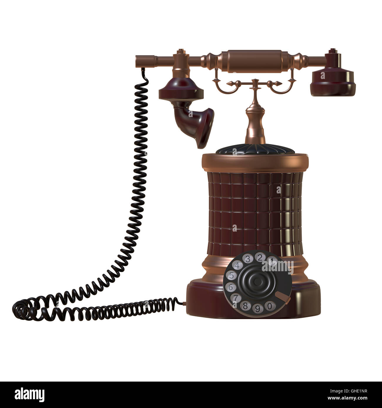 retro style dial vintage phone 3d illustration Stock Photo - Alamy