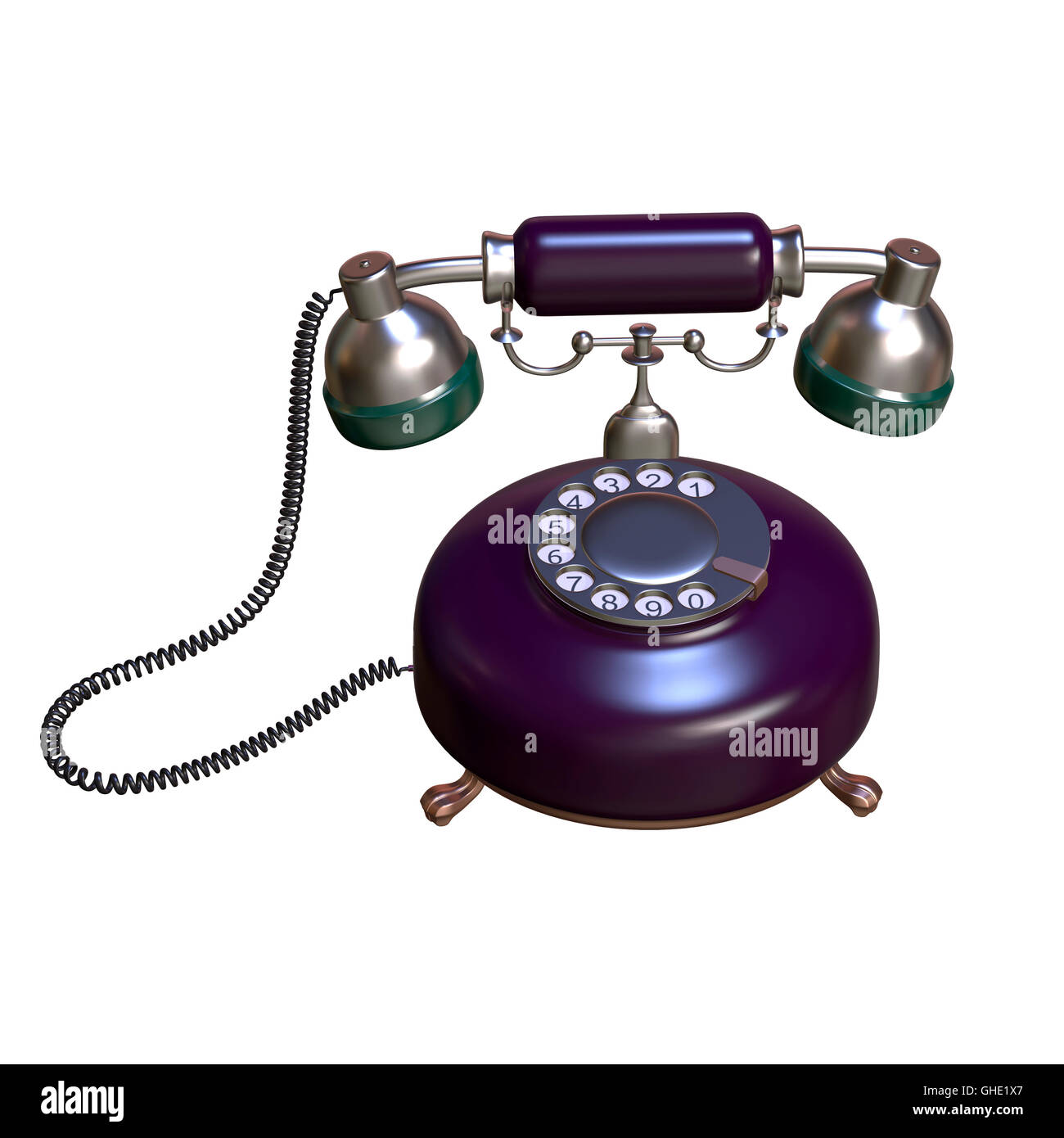 retro style dial vintage phone 3d illustration Stock Photo - Alamy