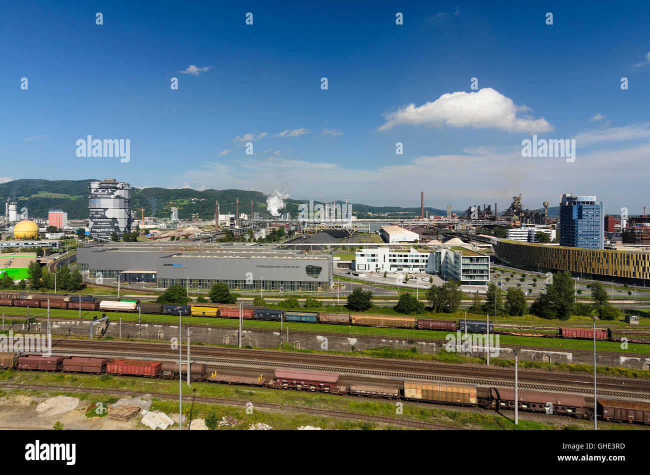Linz: Premises of Voestalpine AG steelworks, Austria, Oberösterreich ...
