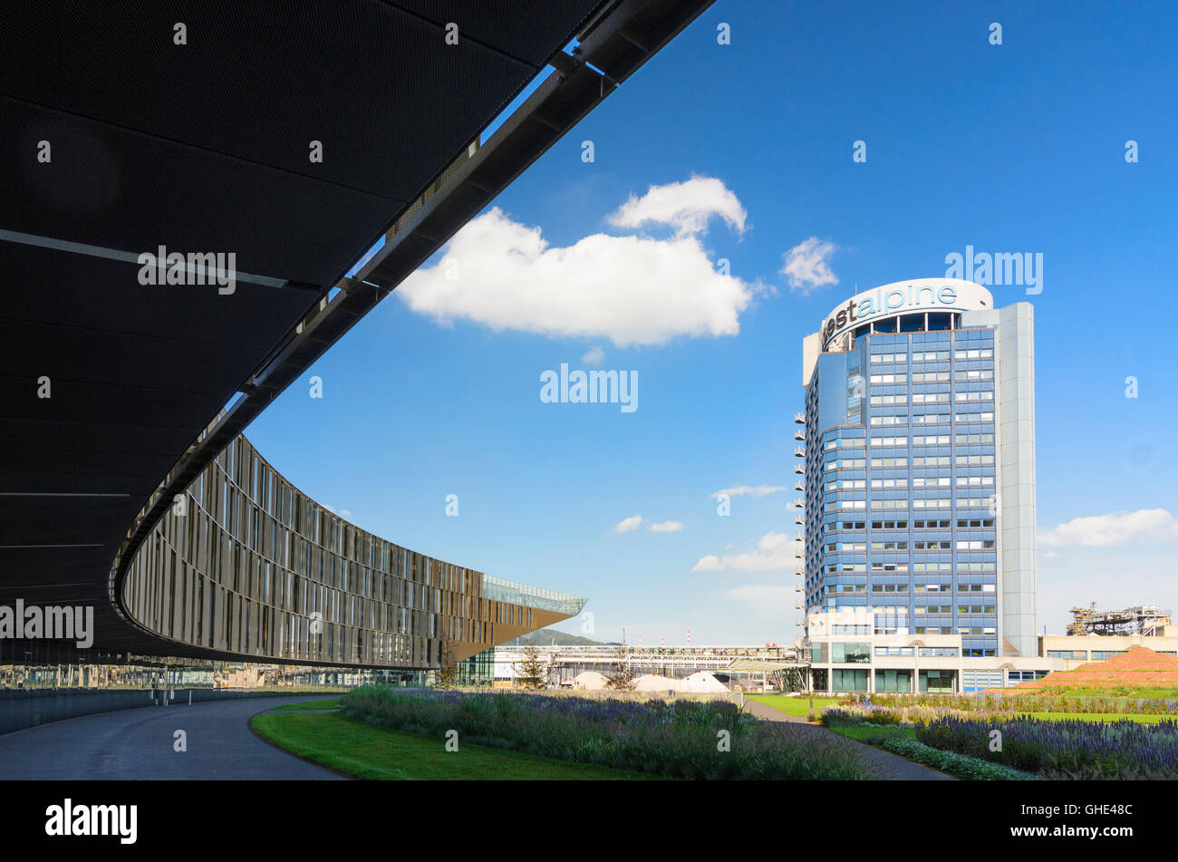 Linz: Main building of Voestalpine AG and office building of the Steel ...