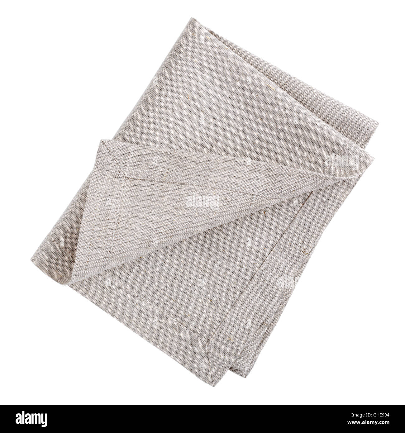 Folded linen napkin isolated on white background Stock Photo - Alamy