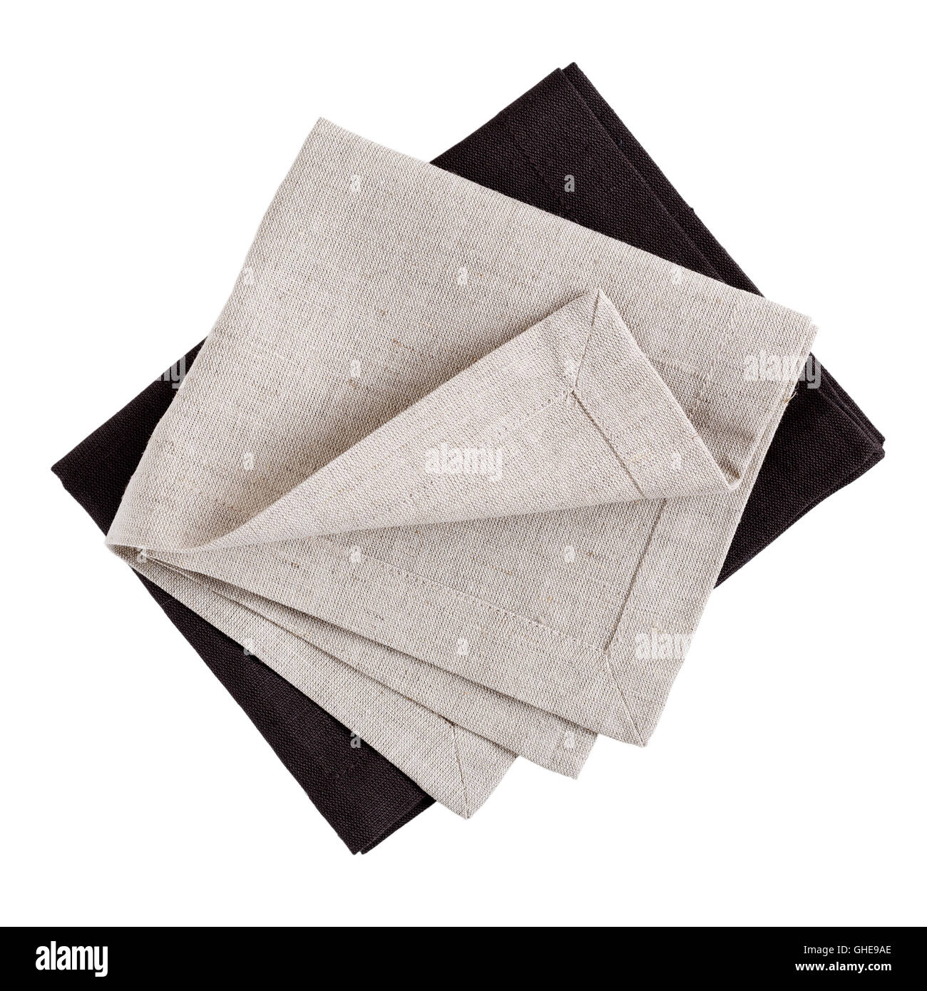 Linen napkins isolated on white background Stock Photo - Alamy