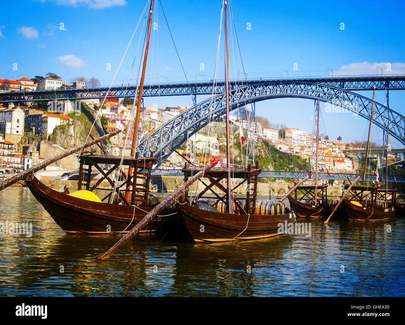 traditional port wine boats, Porto, Portugal Stock Photo - Alamy