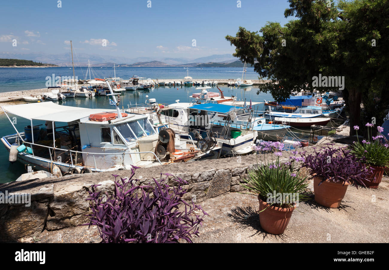 Fishing village of Kouloura, Corfu, Greece Stock Photo - Alamy