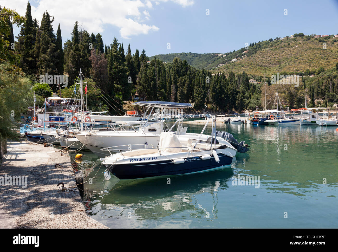 Fishing village of Kouloura, Corfu, Greece Stock Photo - Alamy