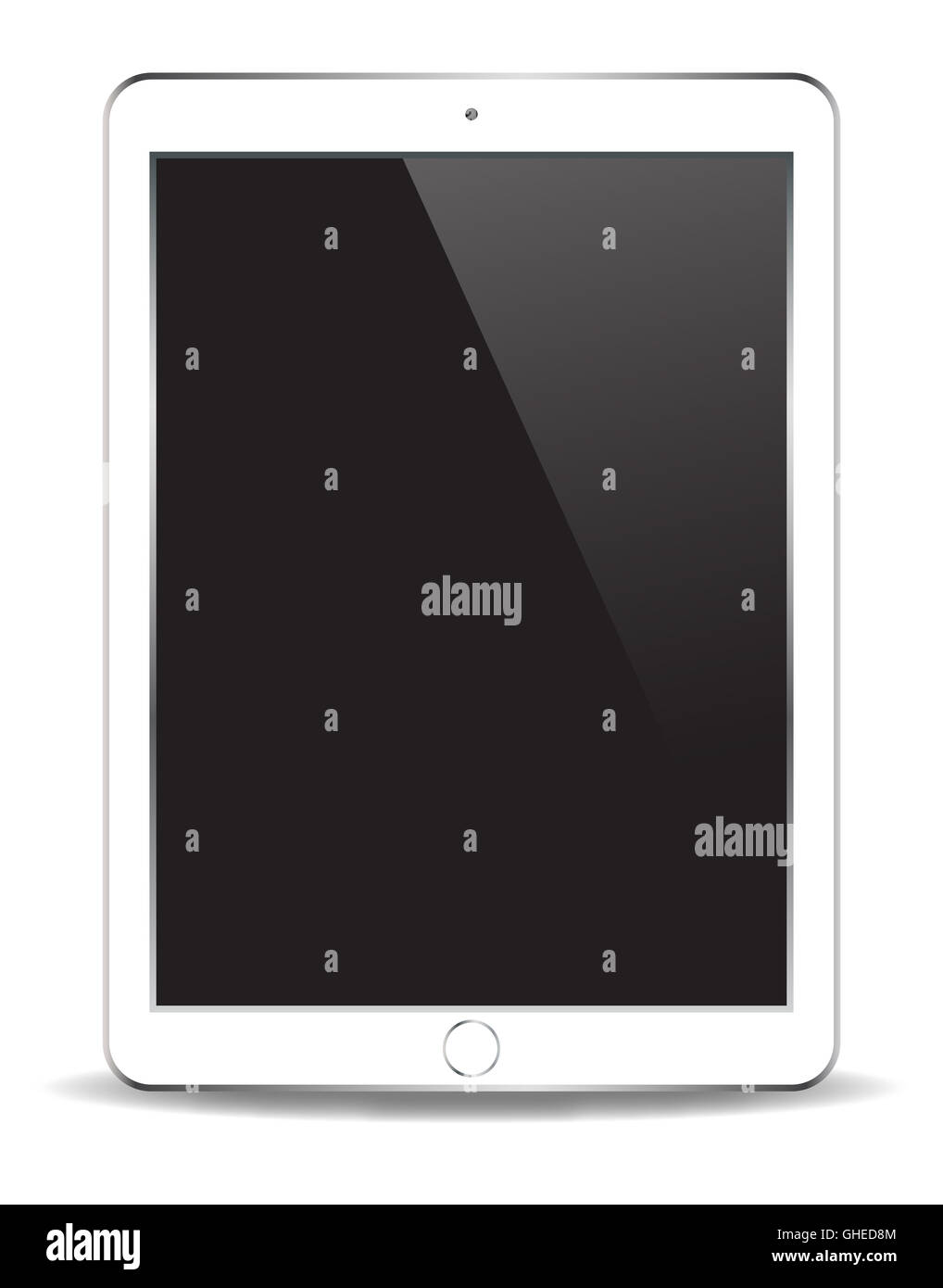 A realistic white tablet isolated on a white background Stock Photo - Alamy