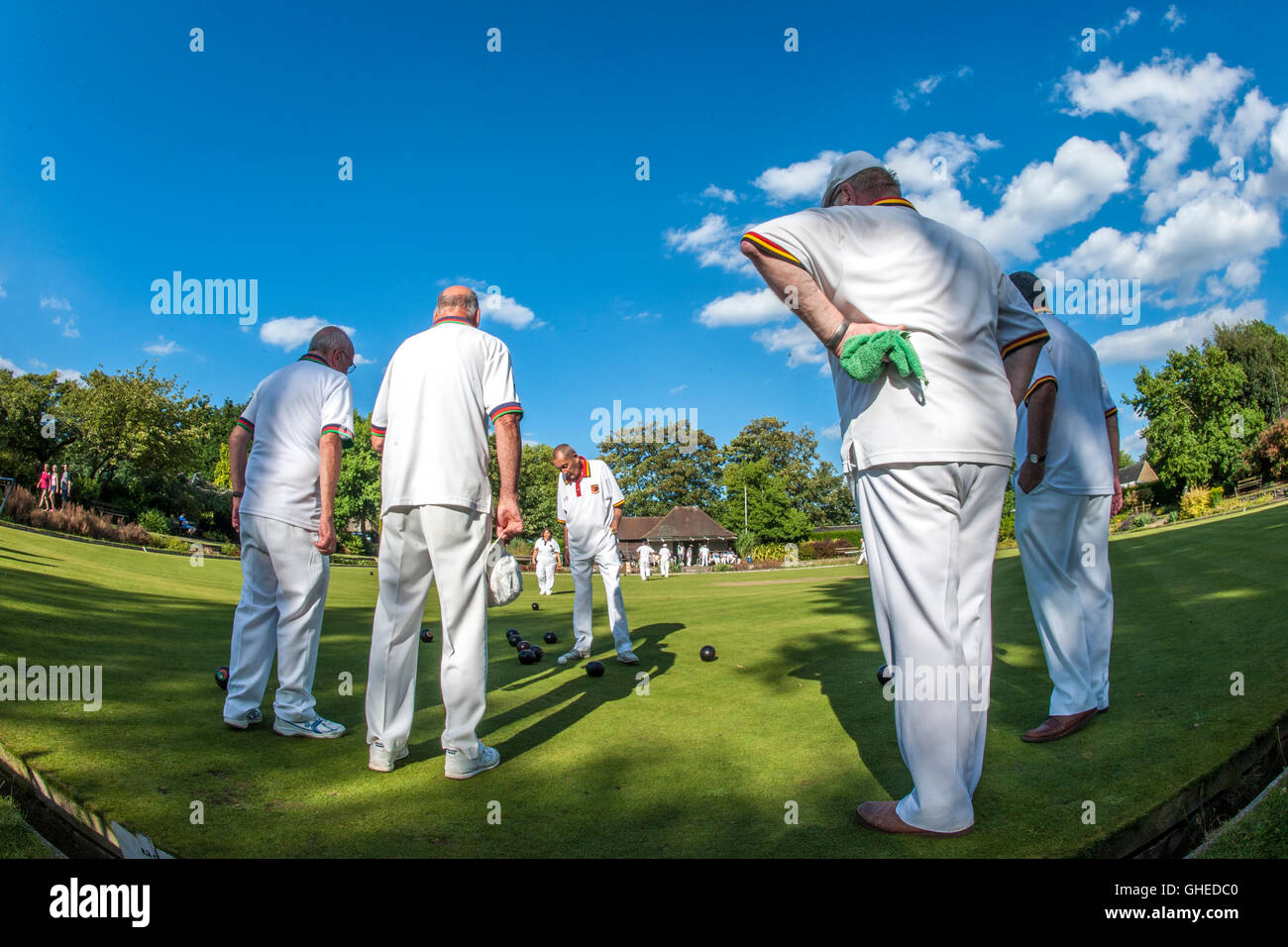 A game of bowls on an English summer's day Stock Photo - Alamy