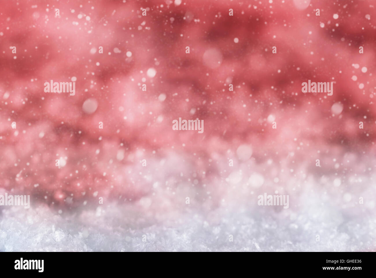 Red Christmas Background With Snow, Snwoflakes Stock Photo - Alamy