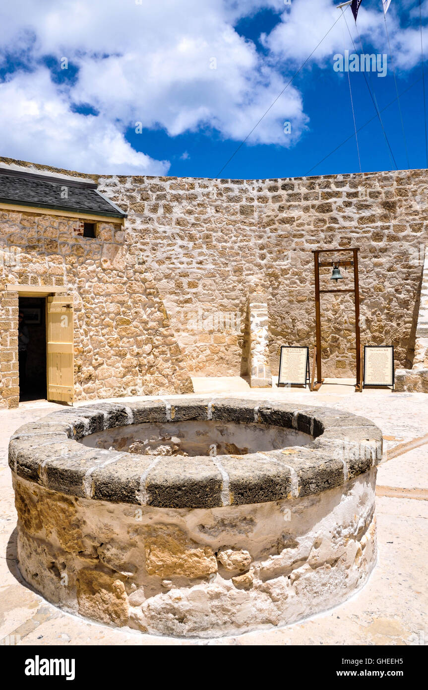 Outdoor courtyard at the old limestone brick Round House tourist ...