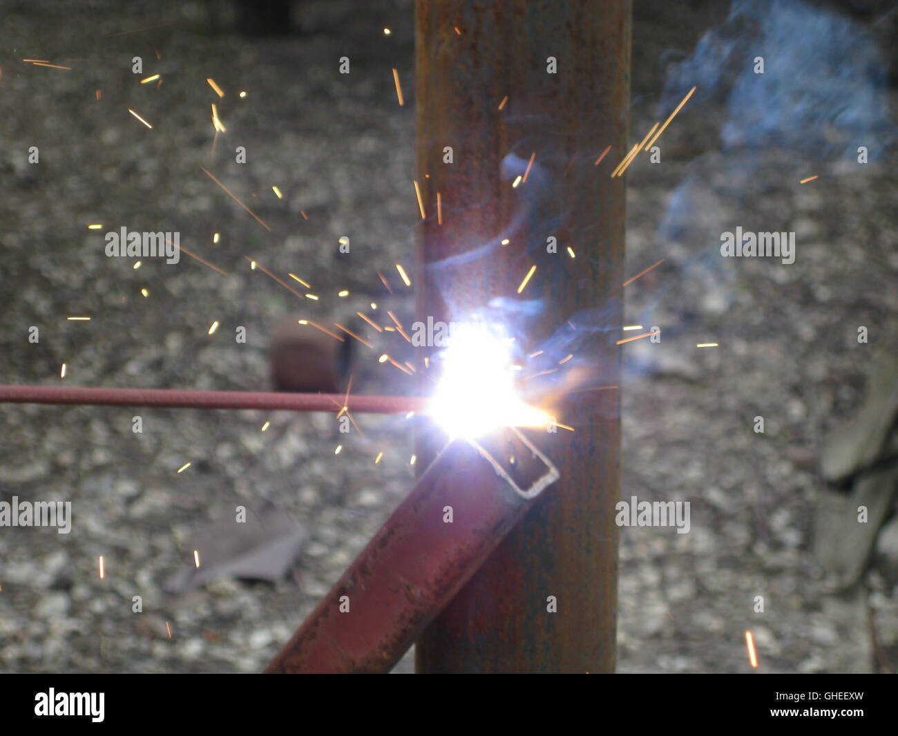 Welding of steel square pipe electric welding. The use of electric ...