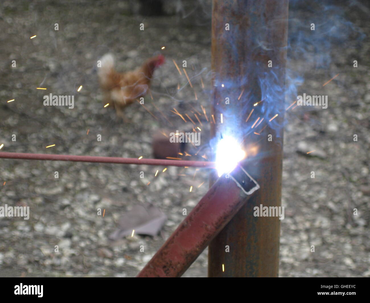 Welding of steel square pipe electric welding. The use of electric ...
