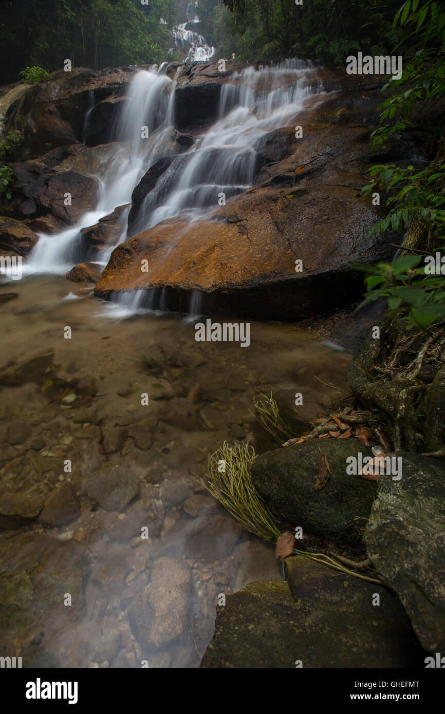 Waterfall in the deep rain forest in Malaysia Stock Photo - Alamy