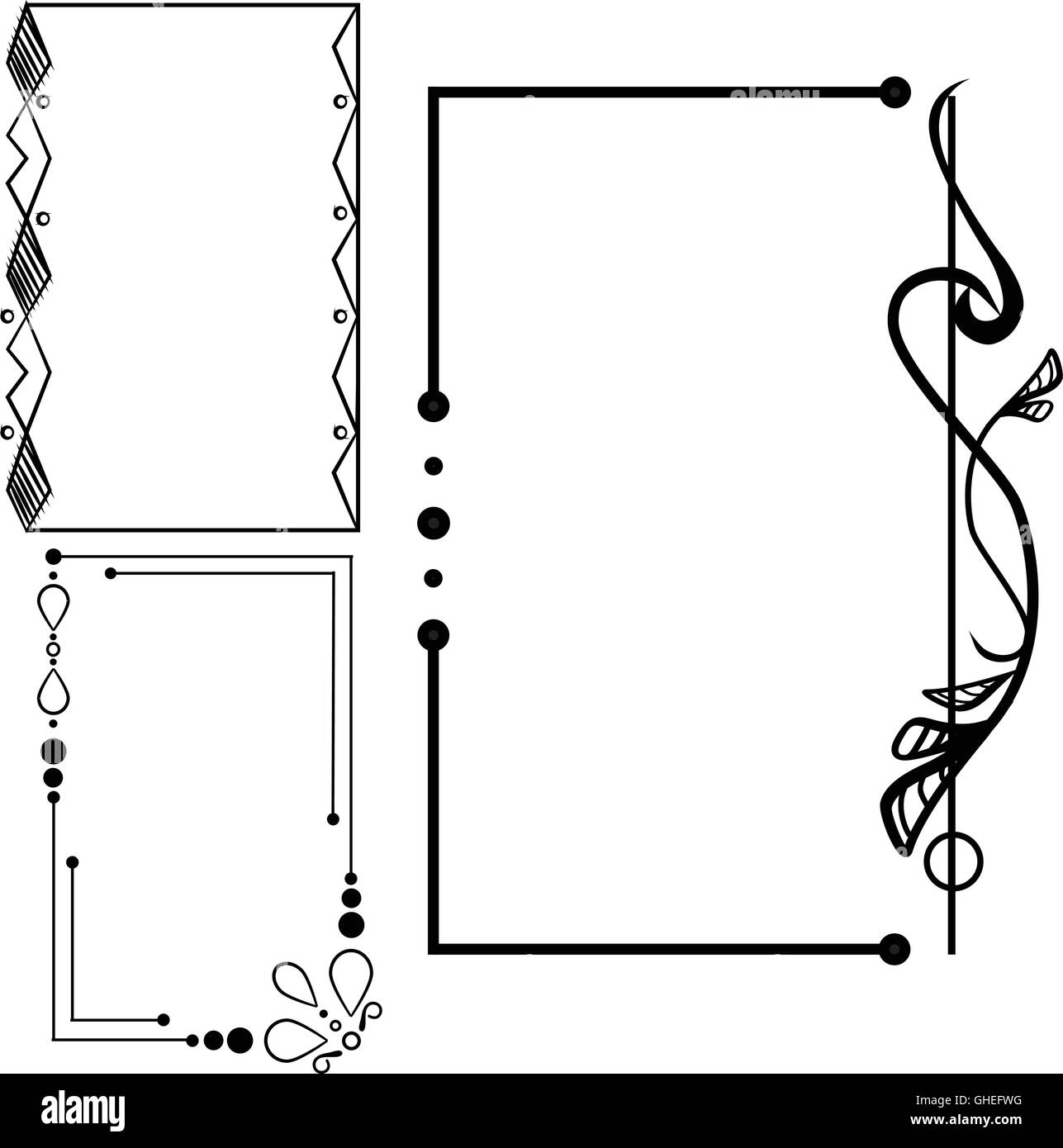 Vector set floral gold Black and White Stock Photos & Images - Alamy