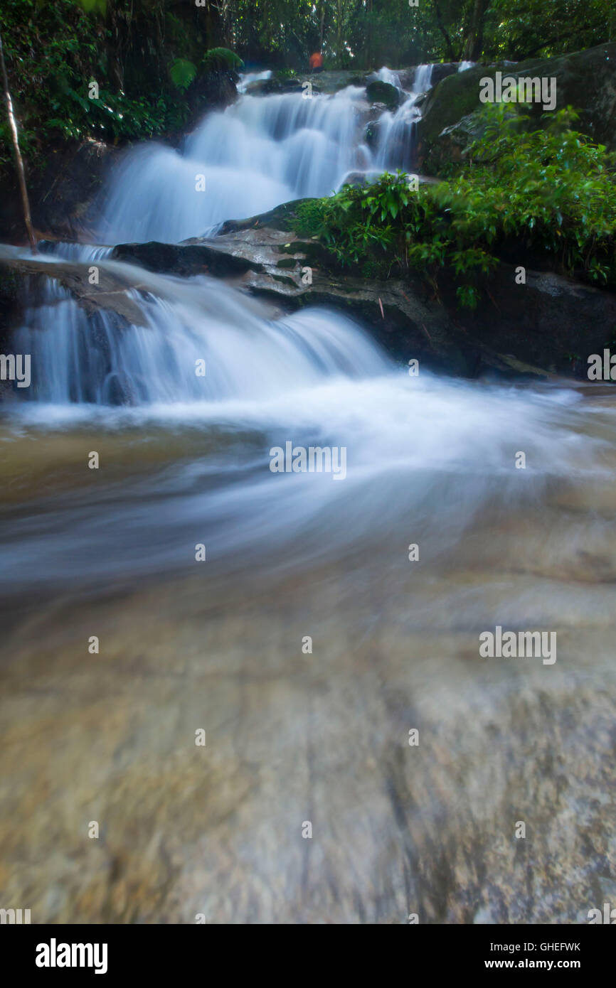 Waterfall in the deep rain forest in Malaysia Stock Photo - Alamy