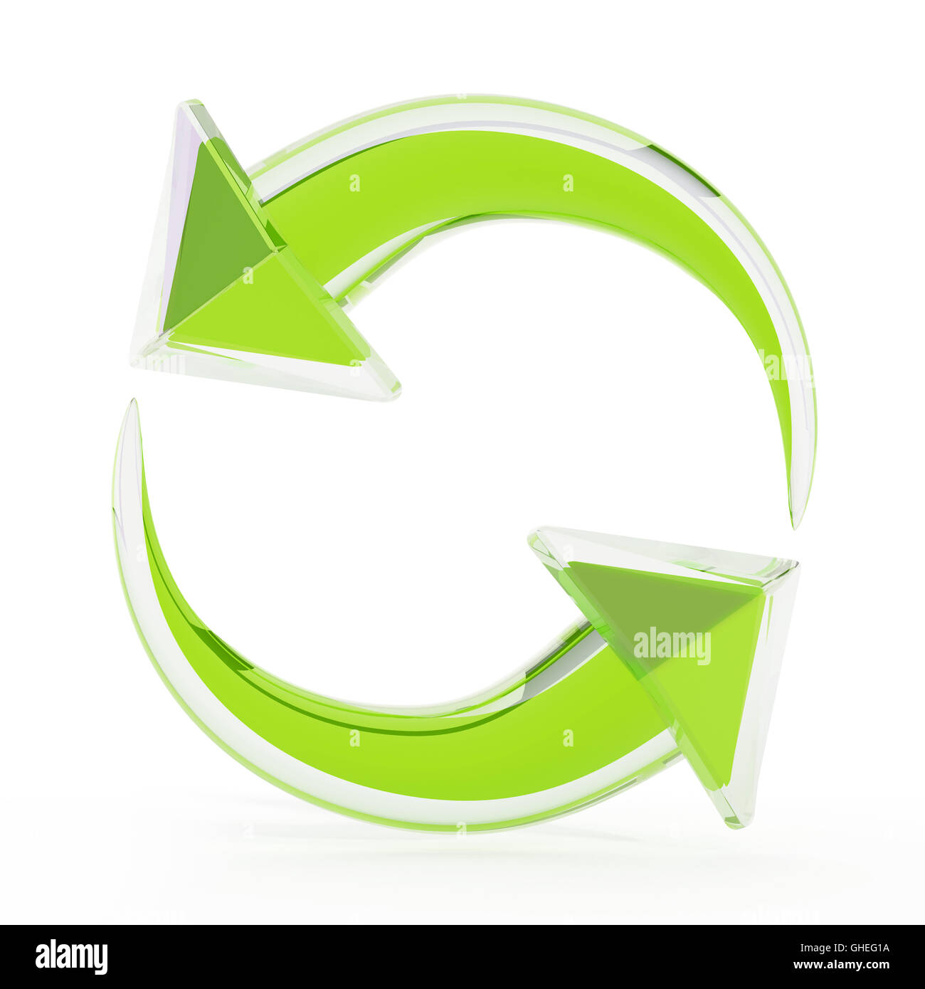 Recycle symbols with turning arrows. 3D illustration Stock Photo - Alamy