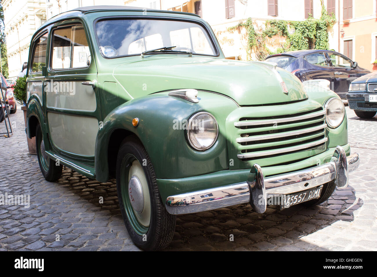 A Vintage Fiat in Rome Italy Stock Photo - Alamy