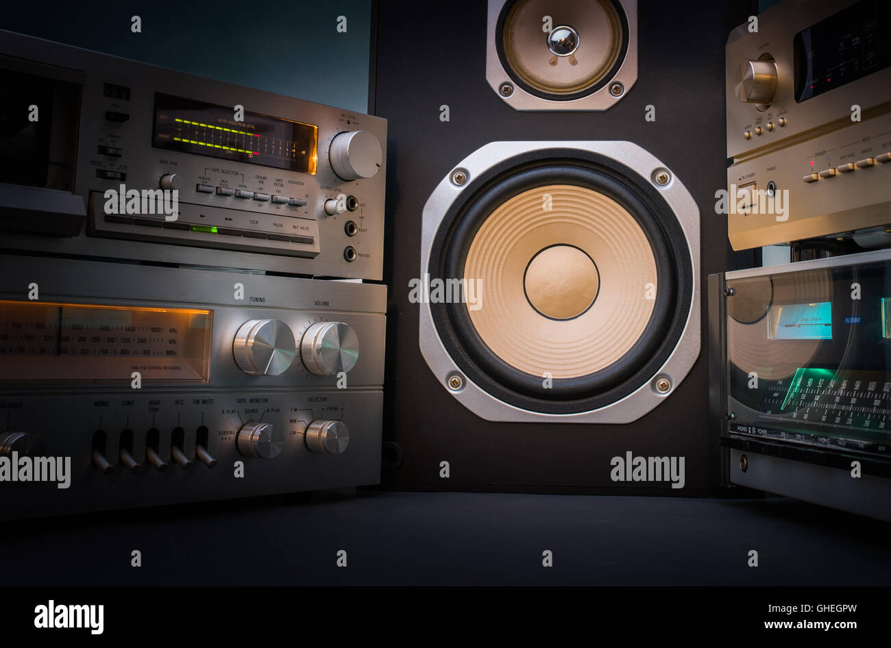 hi-fi receiver and tape deck recorder Stock Photo - Alamy