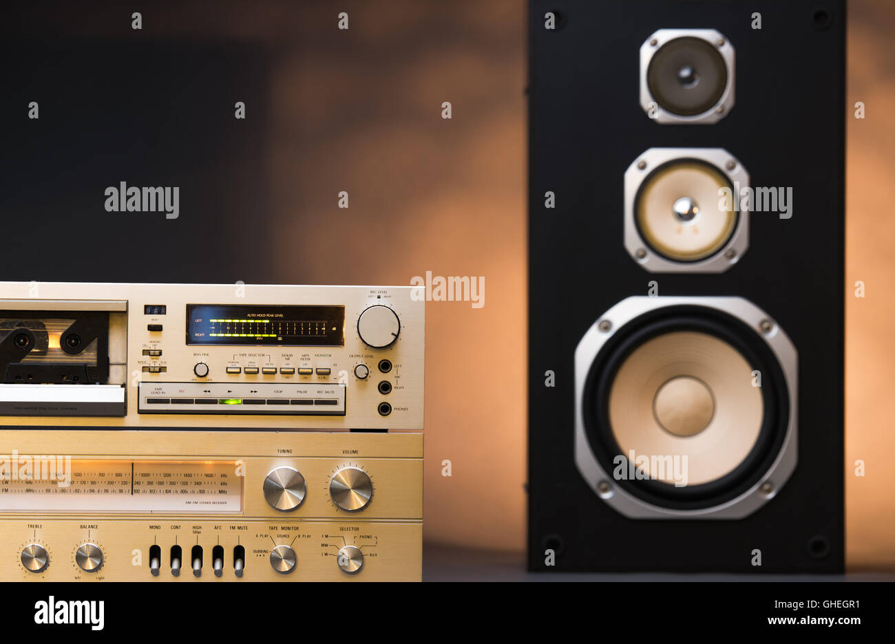 hi-fi receiver and tape deck recorder Stock Photo - Alamy