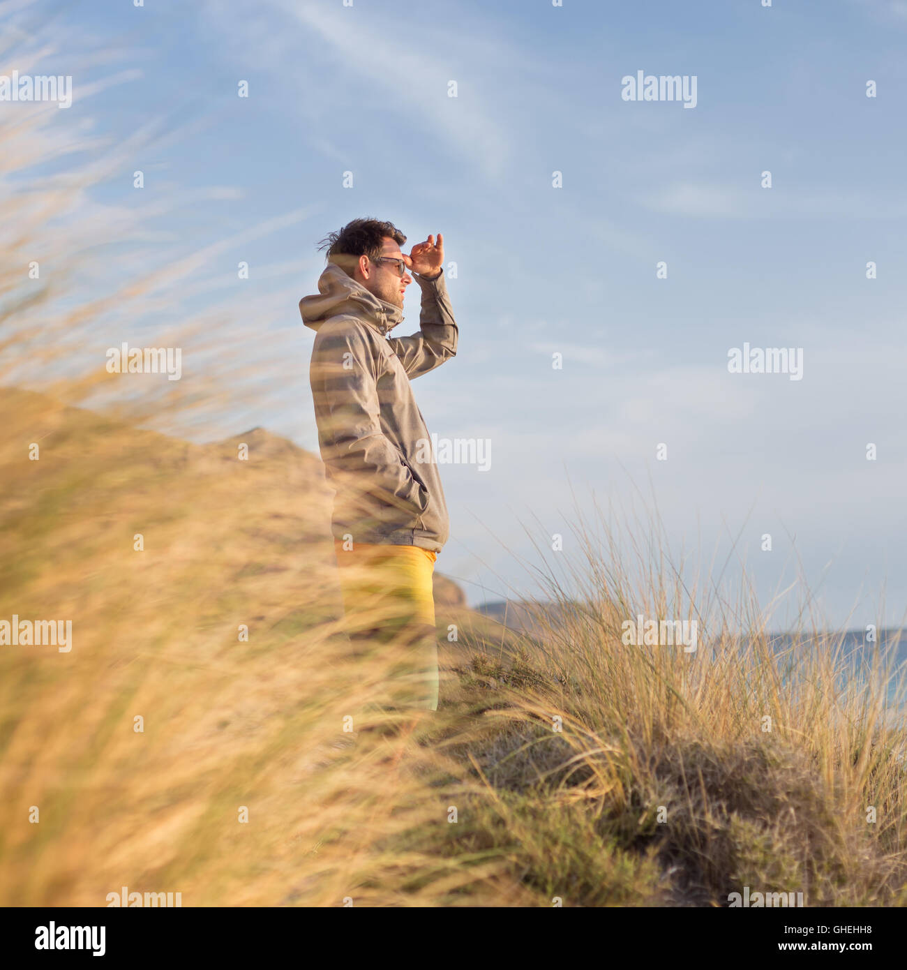 Free active man enjoying beauty of nature Stock Photo - Alamy