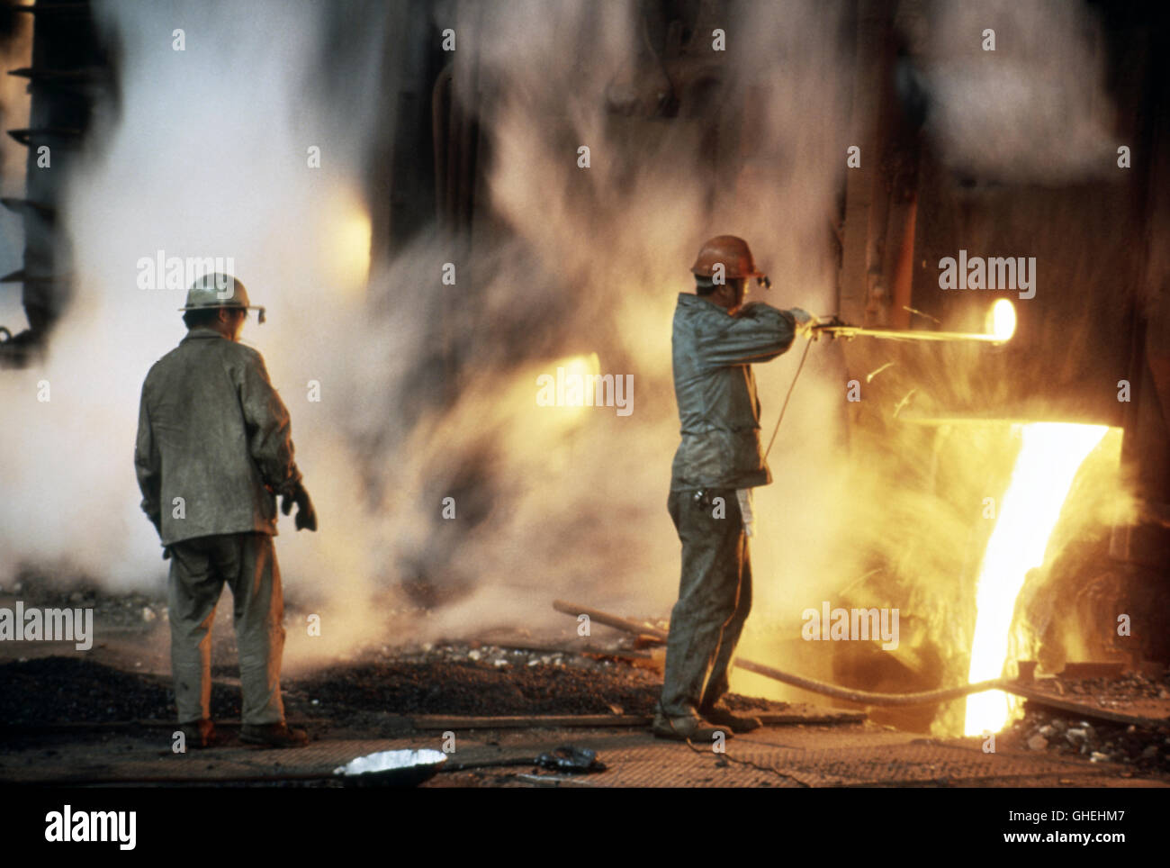 Furnace at Ashan Iron and Steel Works, China. September 1987 Stock ...
