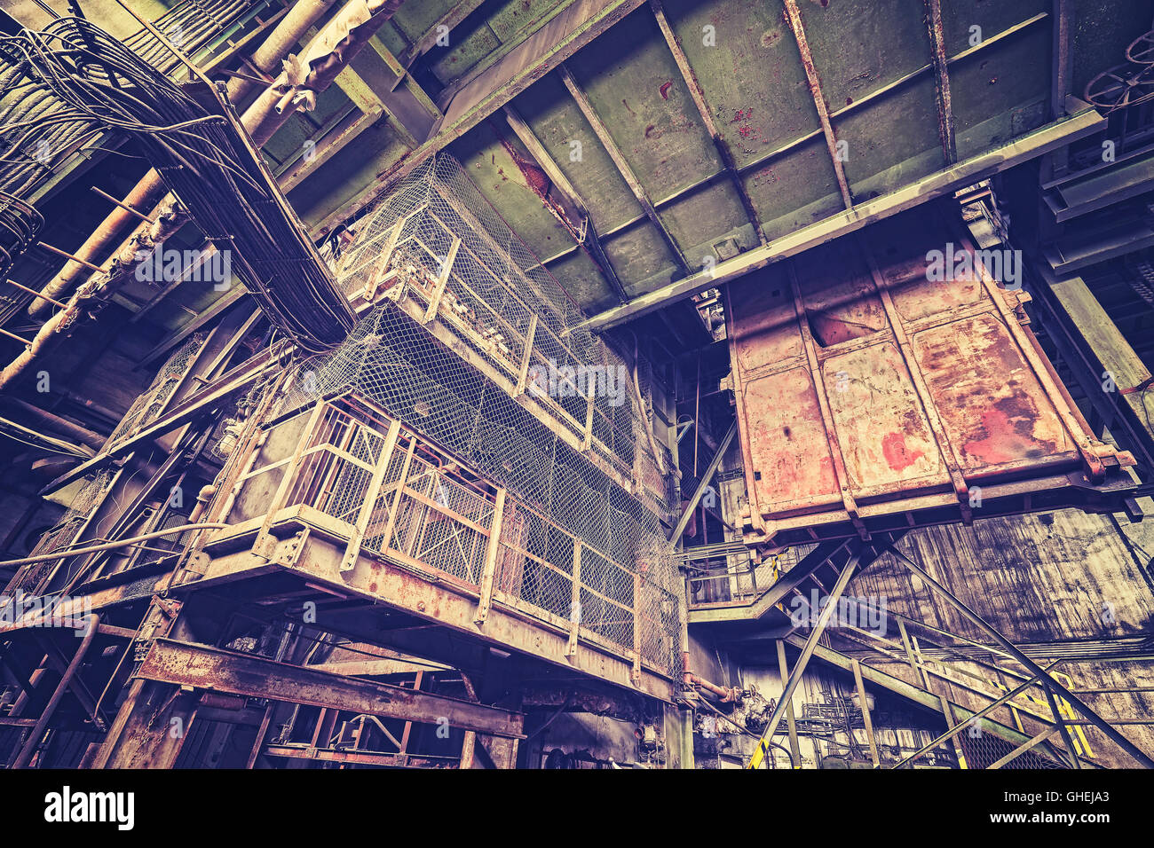 Inside old abandoned industrial building hi-res stock photography and ...