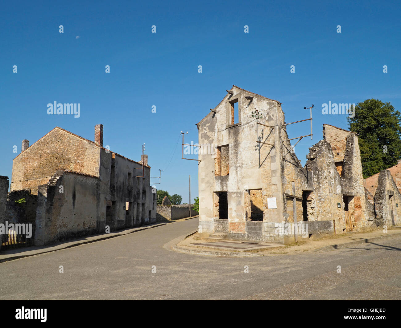 Oradour sur Glane war memorial village ruins, Haute Vienne, France ...