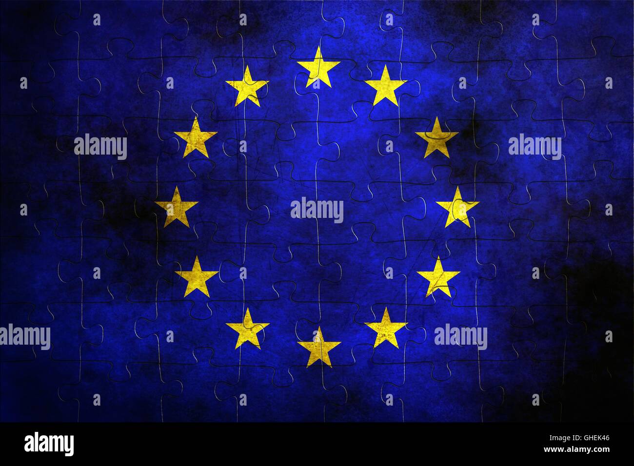 EU puzzle flag grunge concept Stock Photo - Alamy