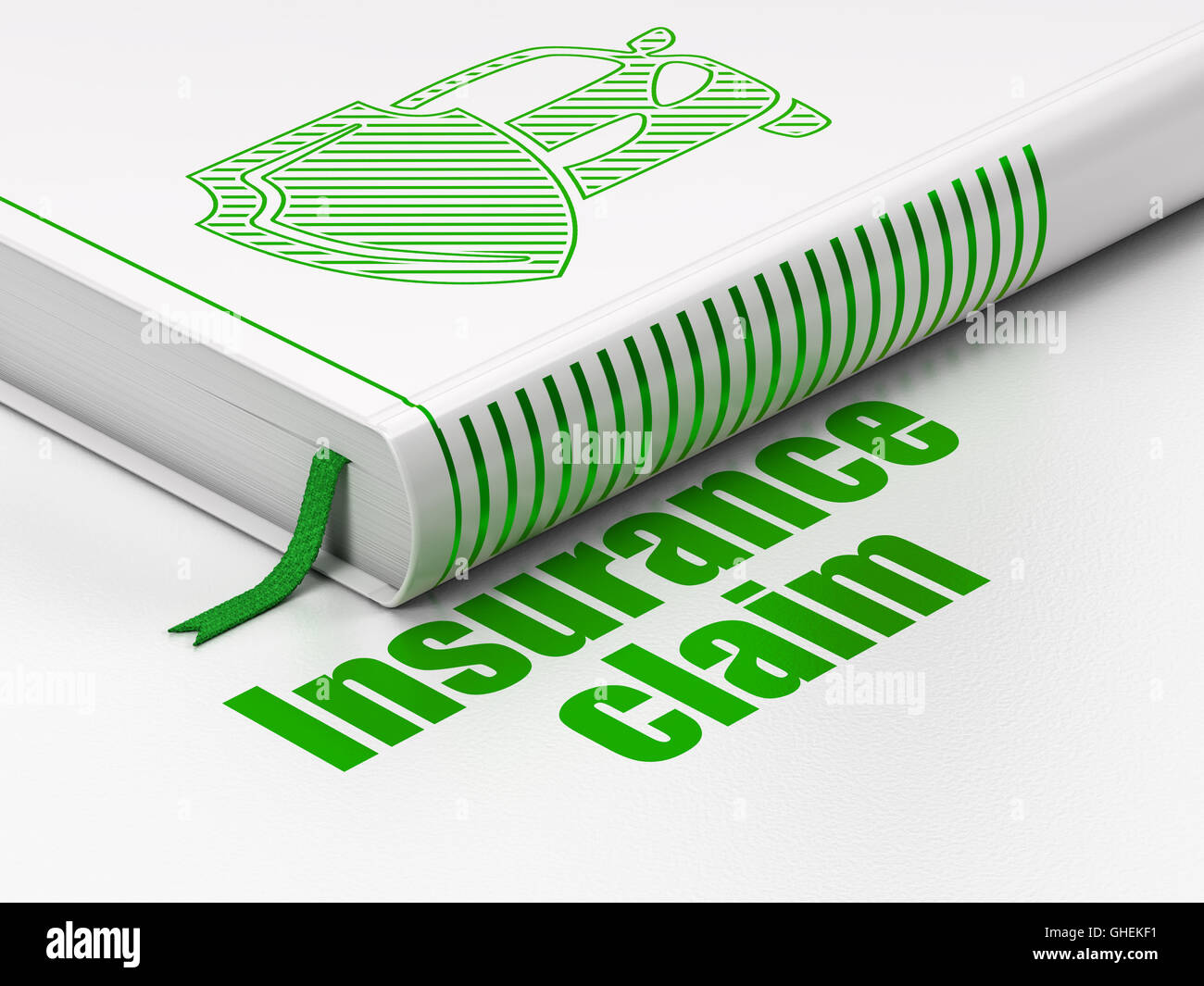 Insurance concept: book Car And Shield, Insurance Claim on white ...
