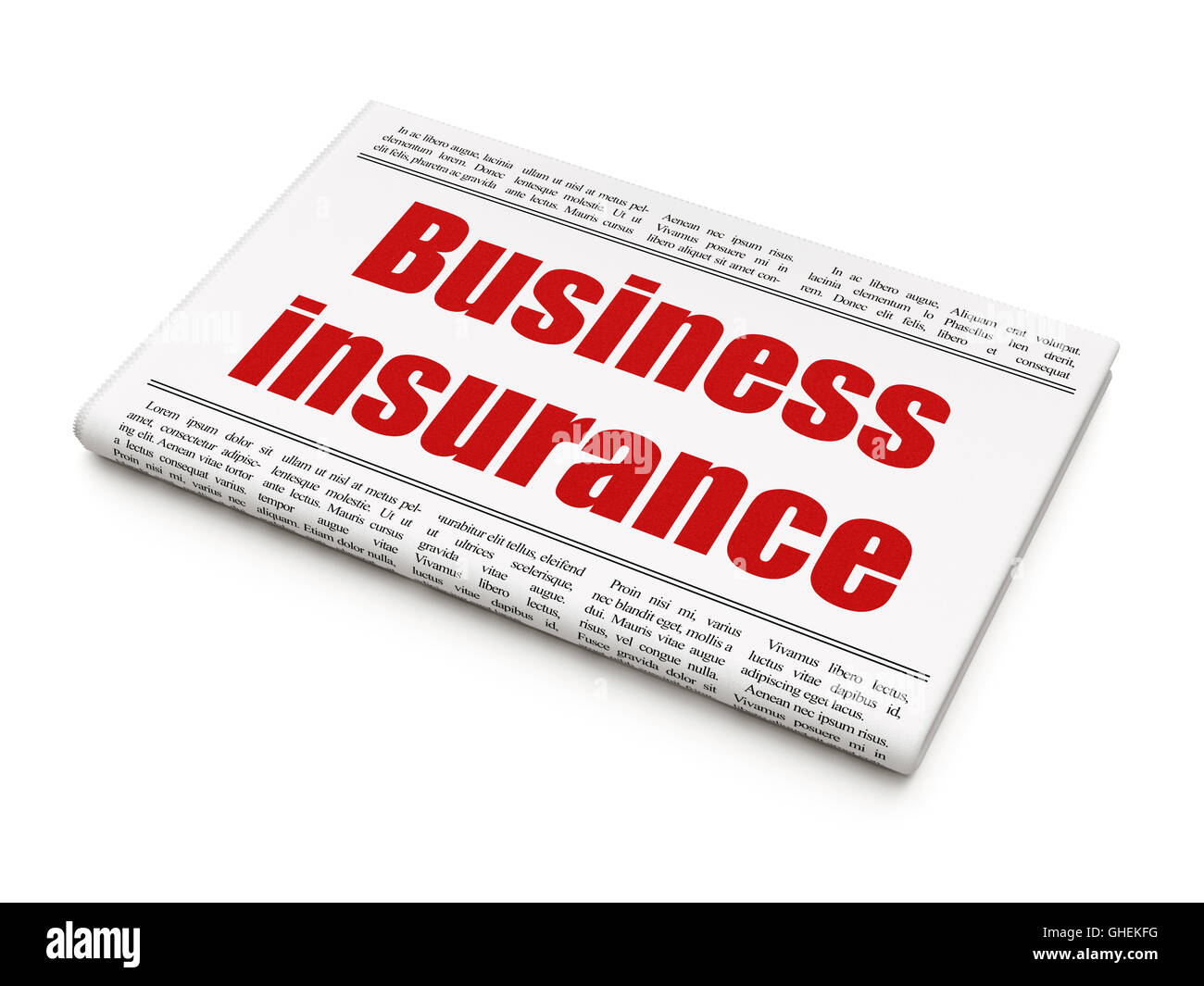 Insurance concept: newspaper headline Business Insurance Stock Photo ...