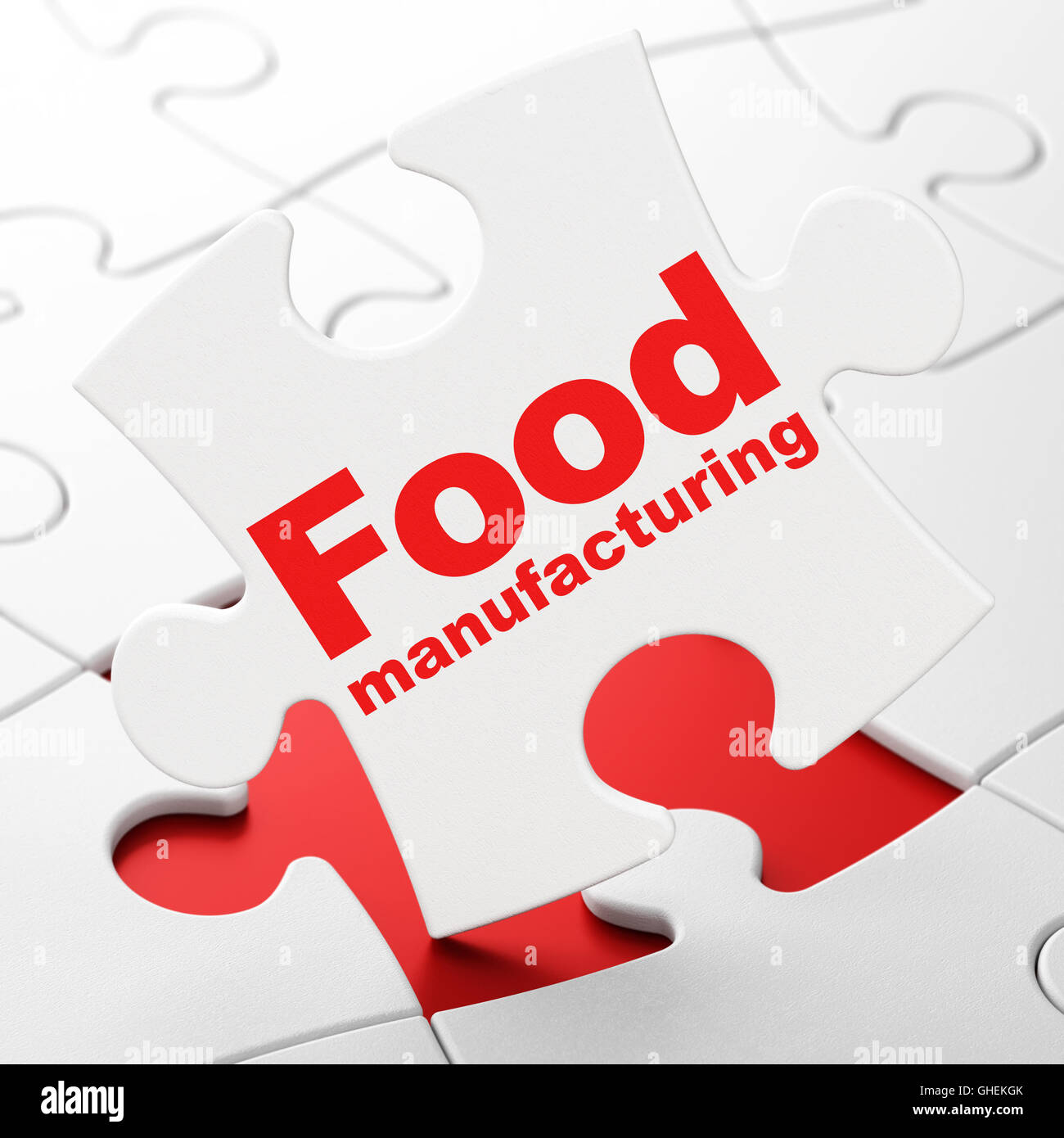 Industry concept: Food Manufacturing on puzzle background Stock Photo ...