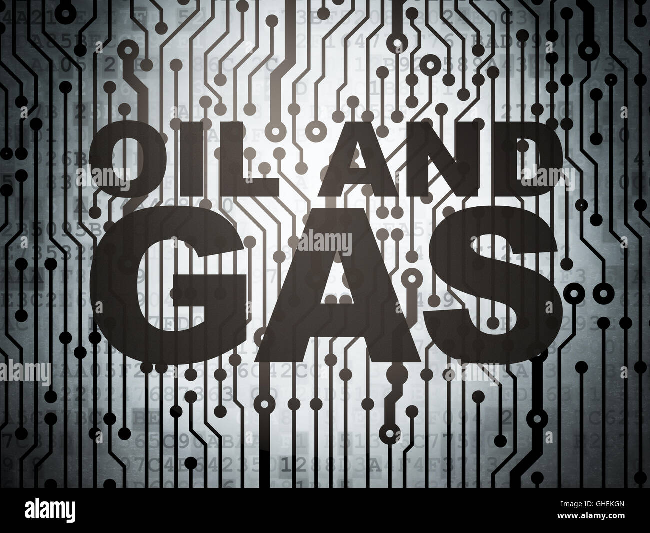 Industry concept: circuit board with Oil and Gas Stock Photo - Alamy
