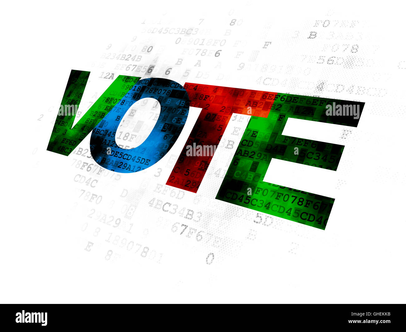 Political concept: Vote on Digital background Stock Photo - Alamy