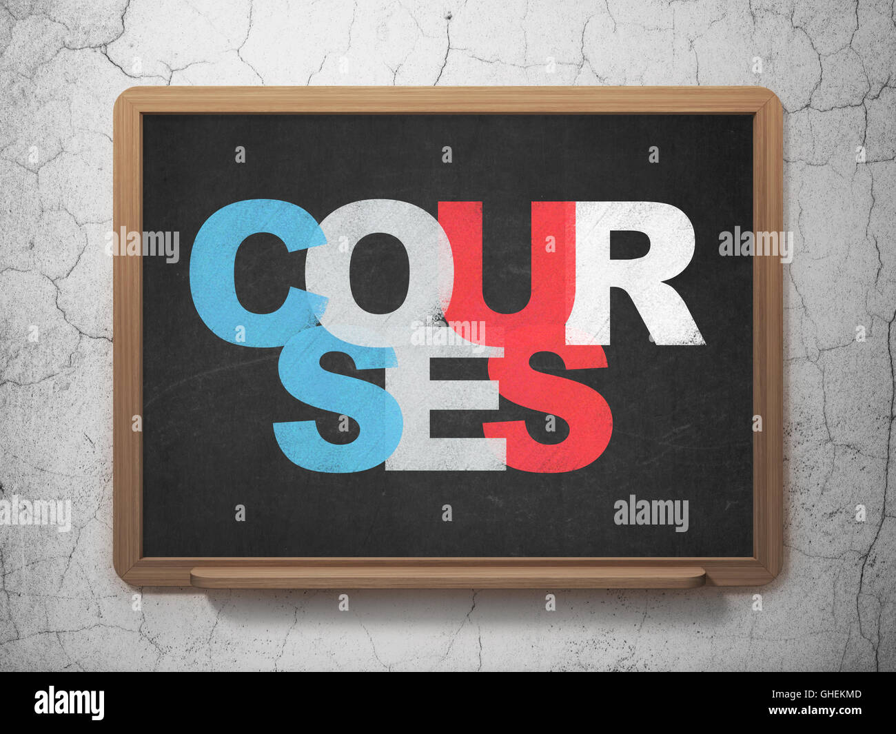 Education concept: Courses on School board background Stock Photo - Alamy