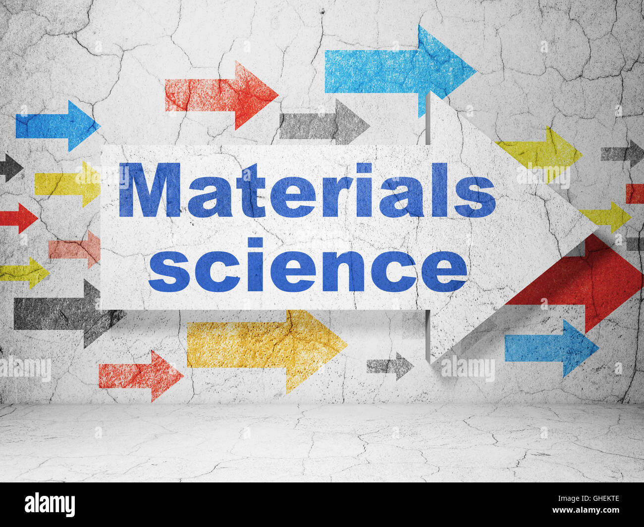 Science concept: arrow with Materials Science on grunge wall background ...
