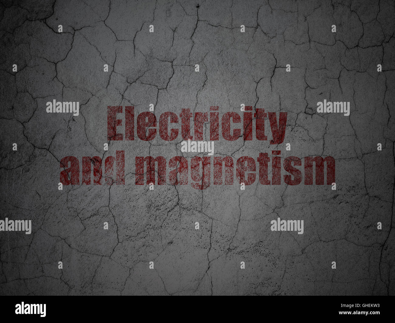 Science concept: Electricity And Magnetism on grunge wall background ...