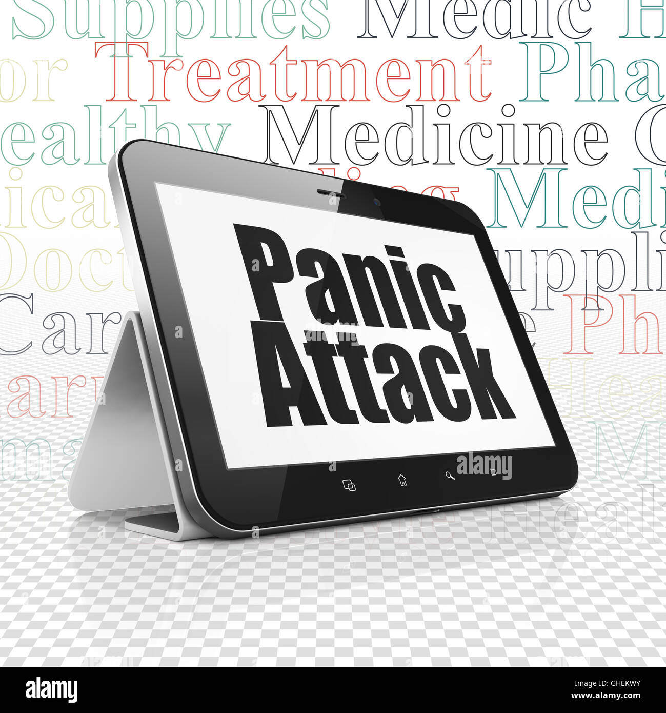 Healthcare concept: Tablet Computer with Panic Attack on display Stock ...