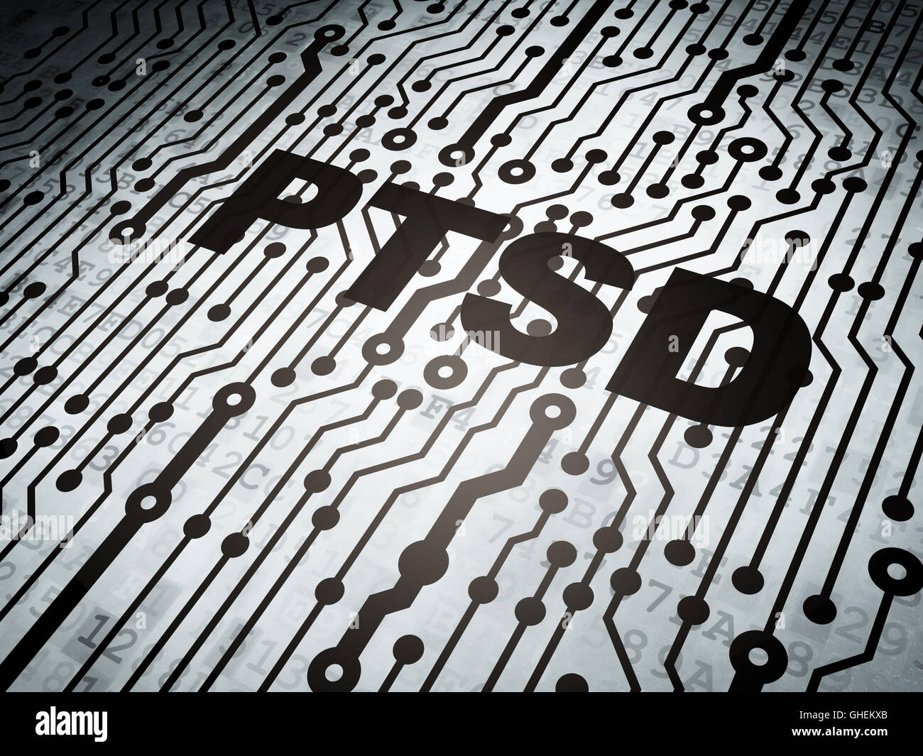 Medicine concept: circuit board with PTSD Stock Photo - Alamy
