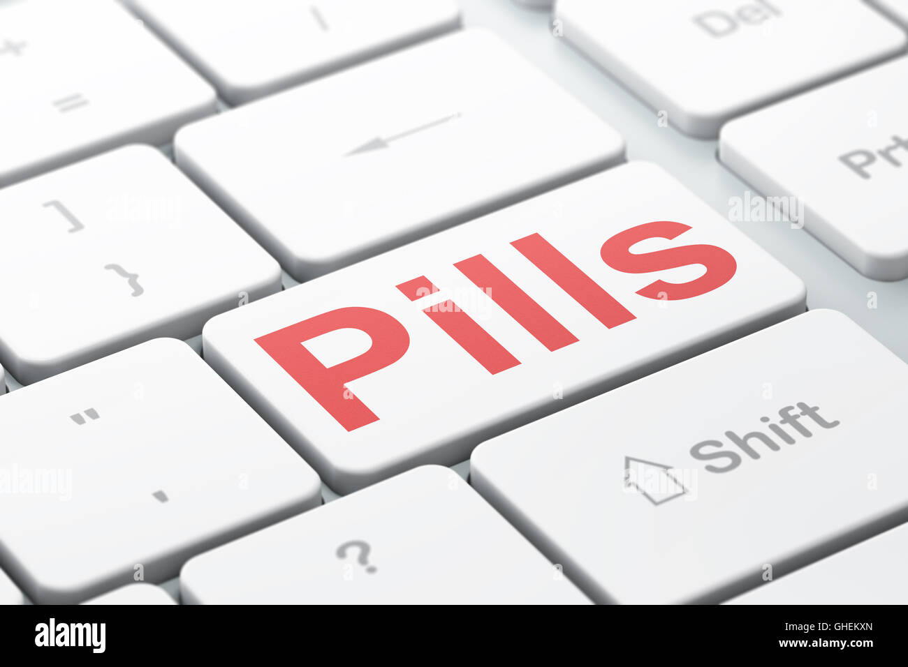 Healthcare concept: Pills on computer keyboard background Stock Photo ...