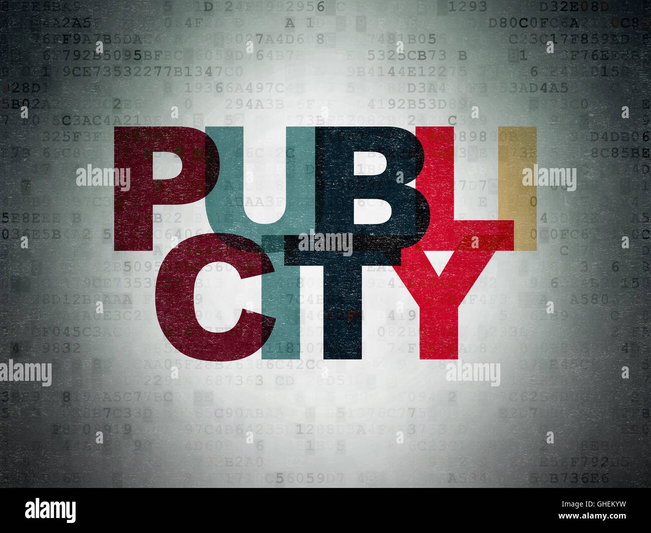 Advertising concept: Publicity on Digital Data Paper background Stock ...