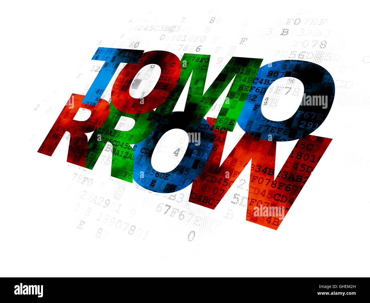 Time concept: Tomorrow on Digital background Stock Photo - Alamy