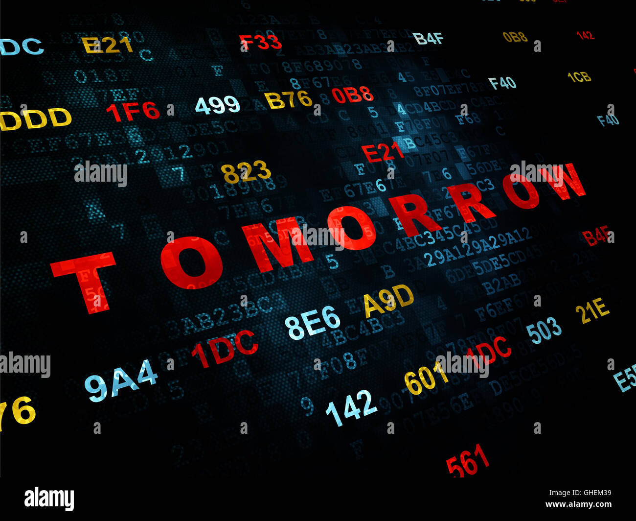 Timeline concept: Tomorrow on Digital background Stock Photo - Alamy