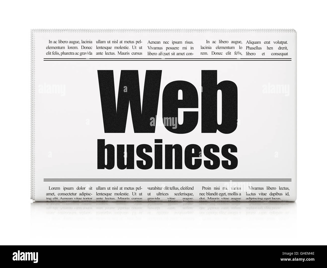 Web design concept: newspaper headline Web Business Stock Photo - Alamy