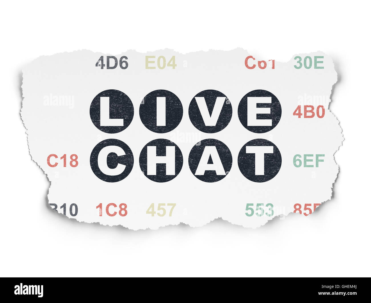 Web design concept: Live Chat on Torn Paper background Stock Photo - Alamy